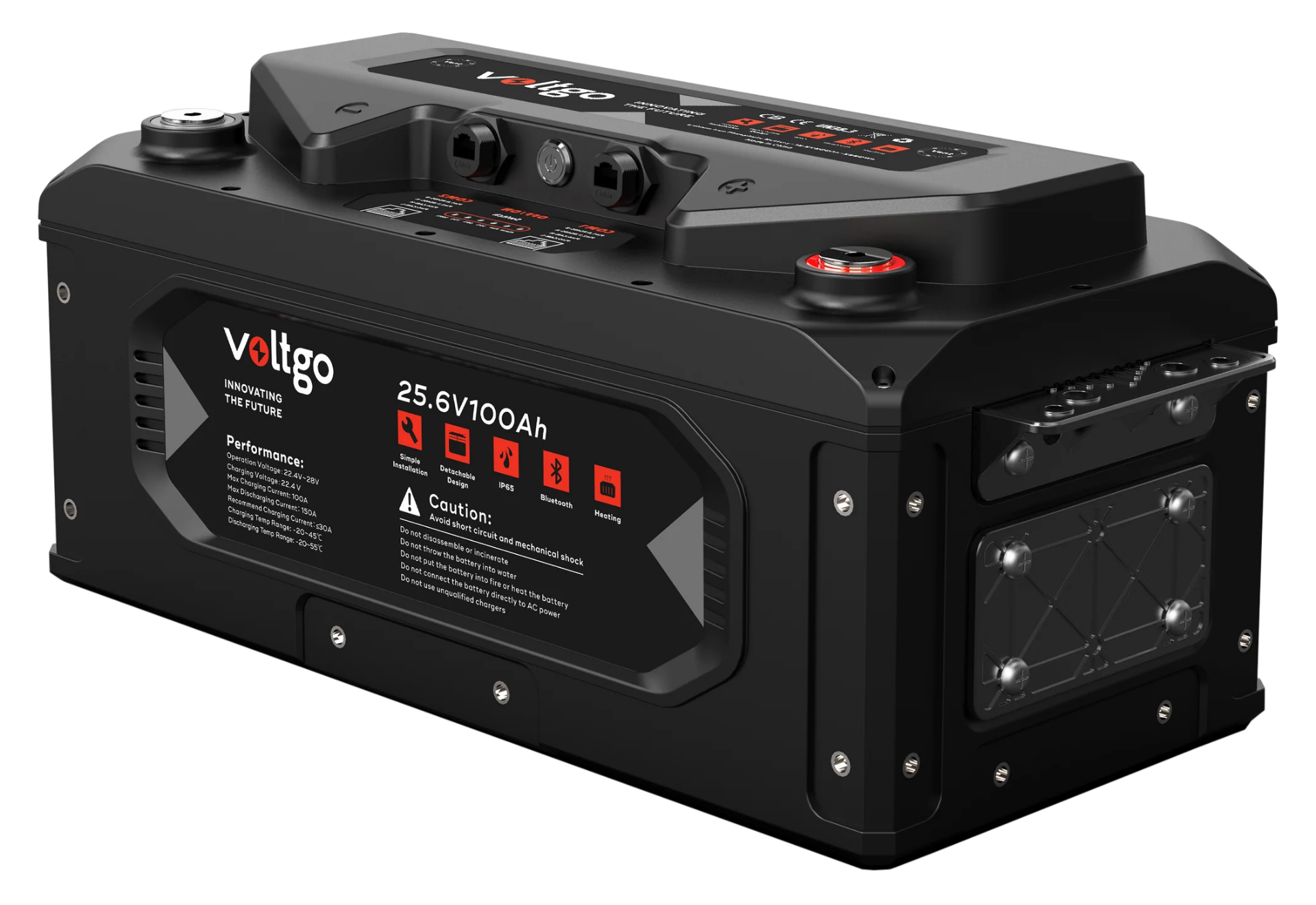 VLRV2560B 25.6V 100AH 2560WH LIFEPO4 IP65 RATED VOLTGO BATTERY WITH ...
